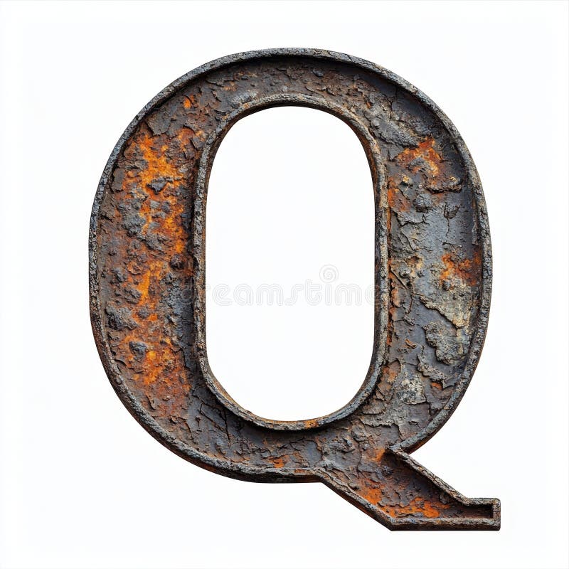 A Rusty Metal Letter "Q" with a Textured Surface, Showcasing Industrial ...