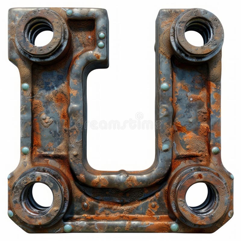 Rusty Metal Letter U White Background Ai Generated Stock Photos - Free ...