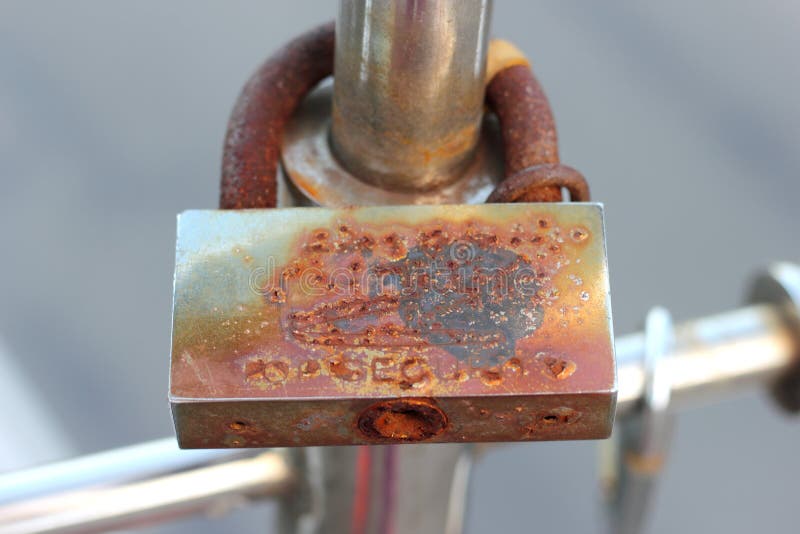 Rusty metal lock stock photo. Image of fidelity, closed - 62156496