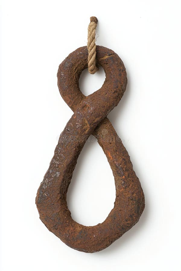 Rusty metal loop with rope stock illustration. Illustration of knotted ...