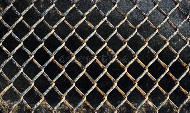 Rusty Metal Mesh Fence Diamond Pattern Weathered Texture Industrial ...