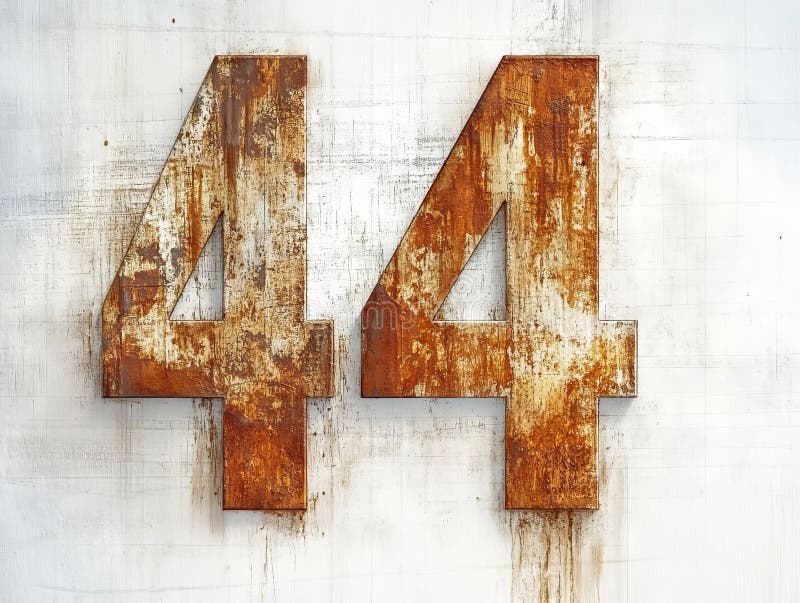 A Rusty Metal Number Four on a White Wall Stock Image - Image of ...
