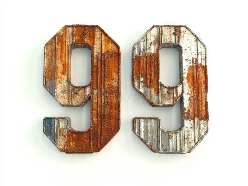 Rusty Metal Number 99 White Background Stock Photos - Free & Royalty ...