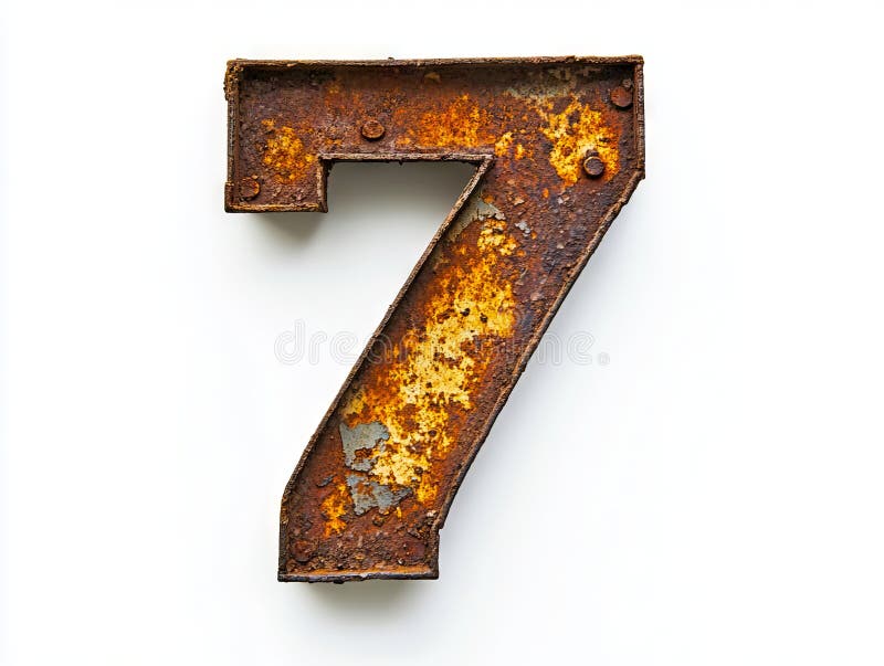 Rusted Metal Number 7 White Background Stock Photos - Free & Royalty ...