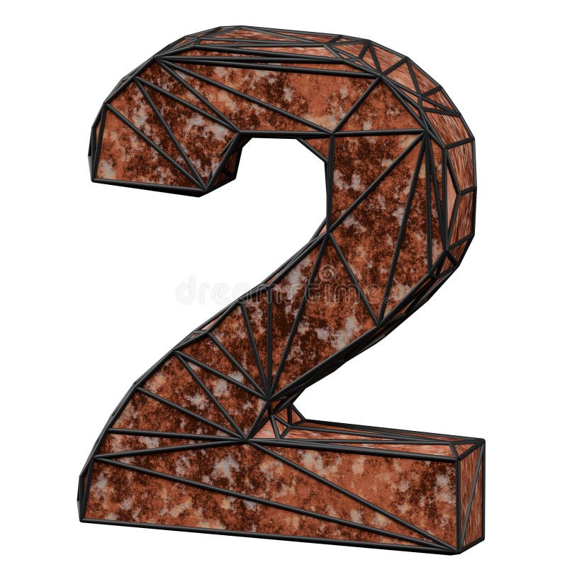 Rusty Metal Number 2 in Wire Grid Stock Image - Image of rustic, design ...