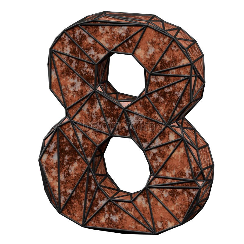 Rusty Metal Number 8 in Wire Grid Stock Photo - Image of sign, antique ...
