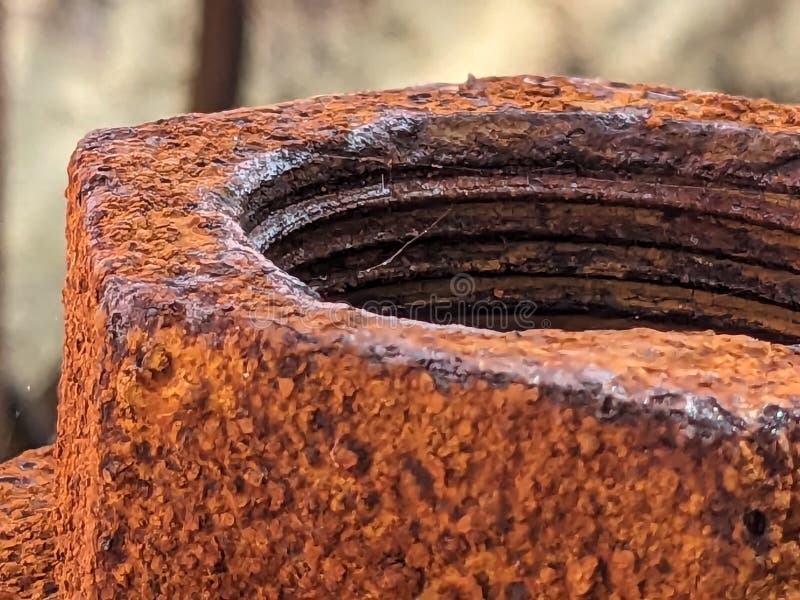 Rusty metal nut texture stock photo. Image of detail - 297129688