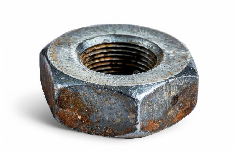Rusty Metal Nut White Background Neural Network Ai Generated Stock ...