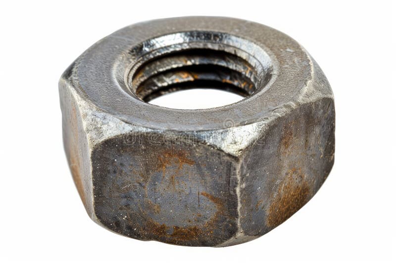 Rusty Metal Nut on White Background. Neural Network AI Generated Stock ...