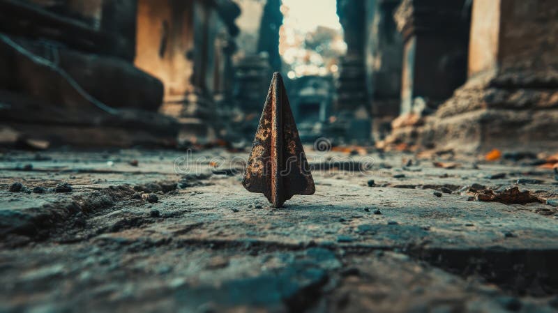 Rusty Metal Object in Ancient Ruins with Stone Pathway Stock Photo ...
