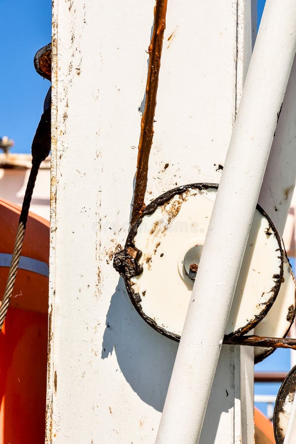A Rusty Metal Object with a White Circle on it Stock Photo - Image of ...