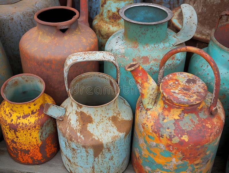 Rusty Metal Objects Still Life Vintage Rustic Textures Aged Metal Stock ...