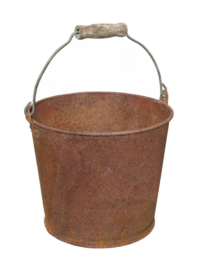 Rusty metal pail isolated. stock photo. Image of container - 42630106