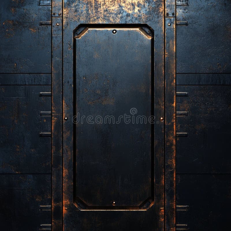Rusty Metal Panel with Bolts in Industrial Style Stock Photo - Image of ...