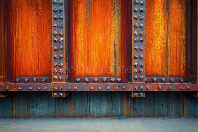 Rusty Metal Structure with Bolts and Rivets Stock Illustration ...