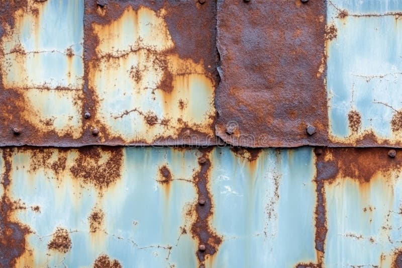 Rusty Metal Panels with Weathered Texture and Corrosion Details Stock ...
