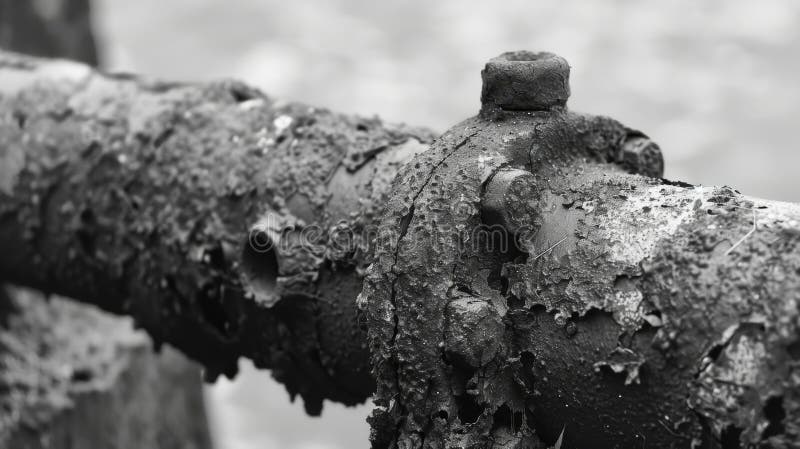 A Rusty Metal Pipe Its Once Cylindrical Shape Now Distorted and Rusted ...