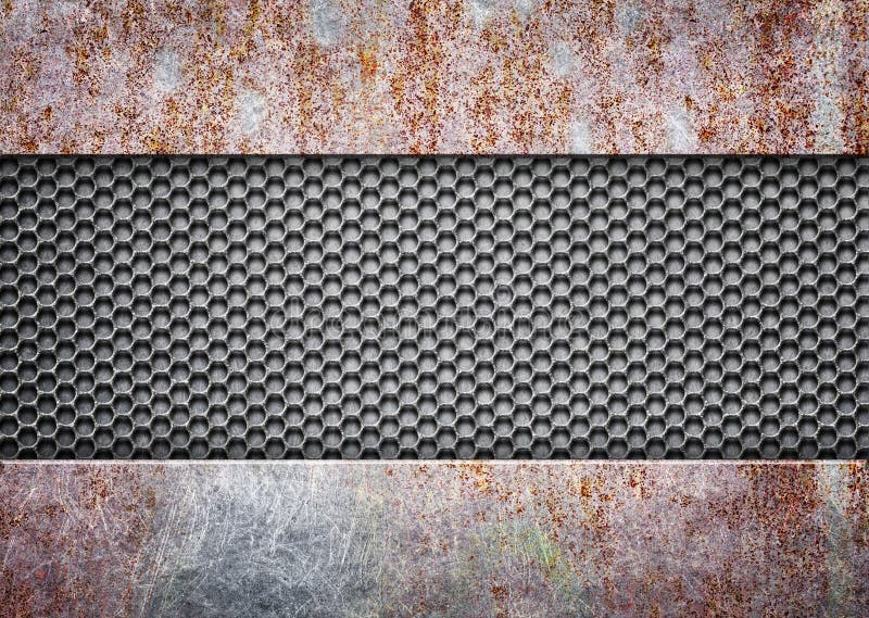 Rusty Metal Plates and Grid Background Corrosion Iron Stock ...