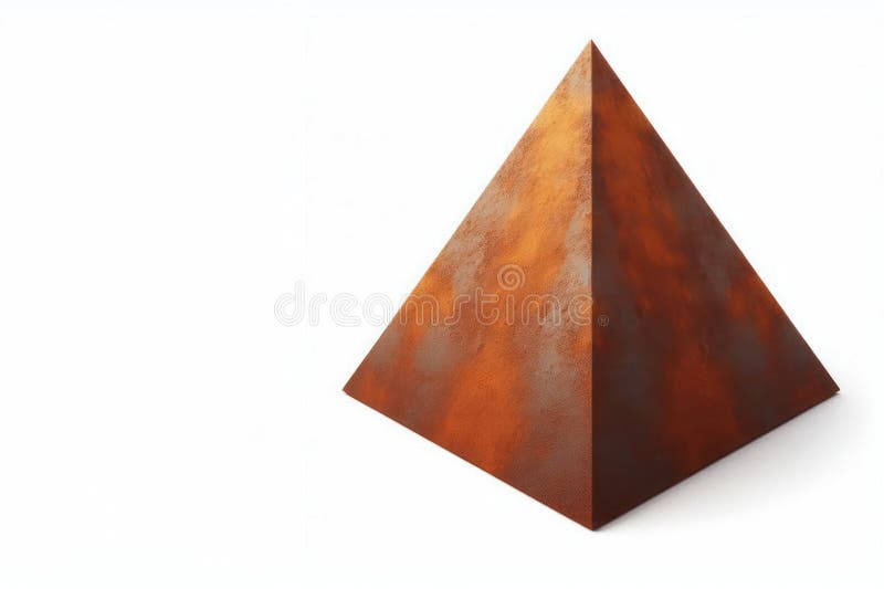Rusty Metal Pyramid on a White Background. Space for Text. Stock Image ...