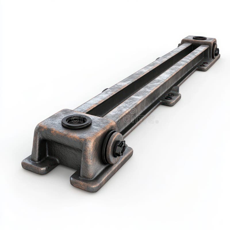 Rusty Metal Rail Isolated on White Background Stock Illustration ...