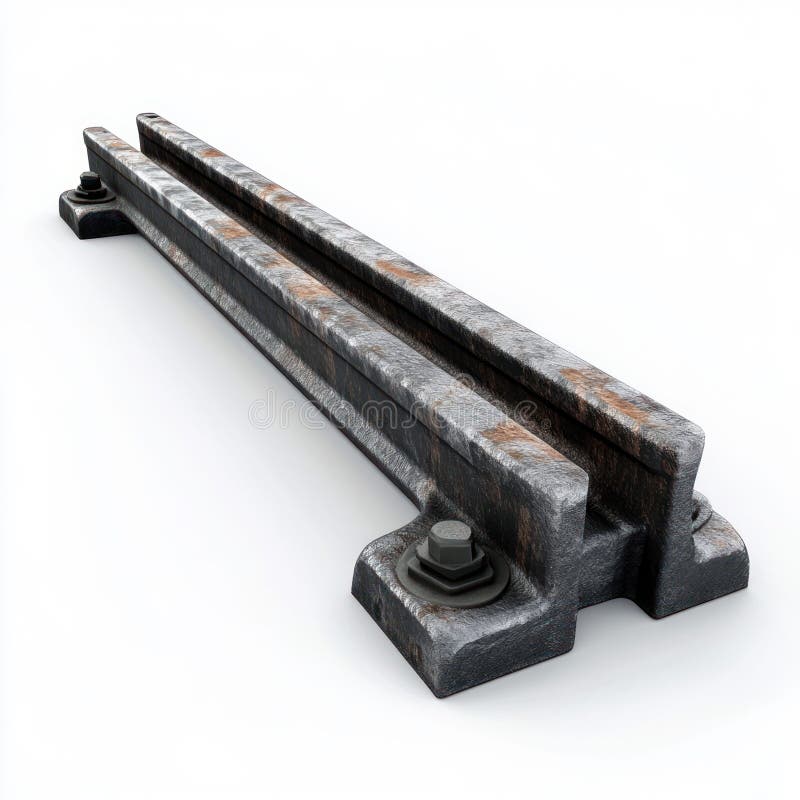 Rusty Metal Rail Isolated on White Background Stock Illustration ...