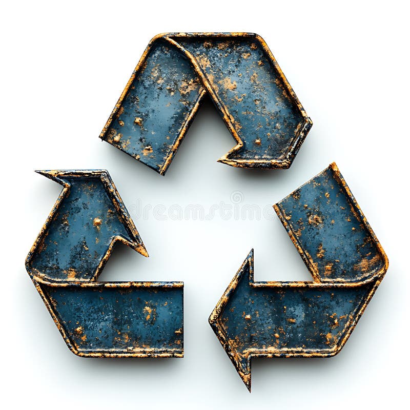 Rusty Metal Recycle Symbol. (1 Stock Illustration - Illustration of ...