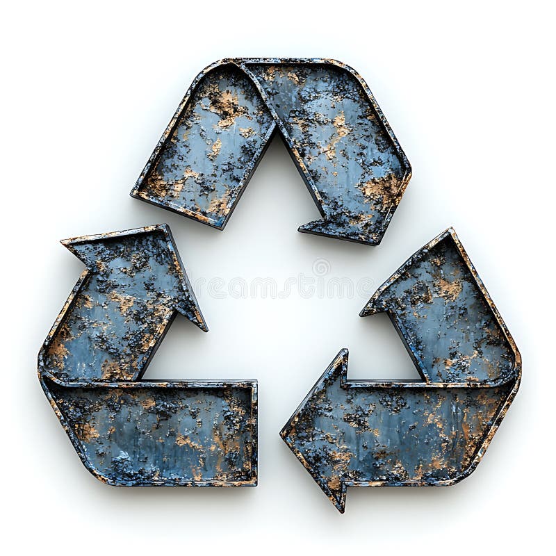 Rusty metal recycle symbol stock illustration. Illustration of recycle ...