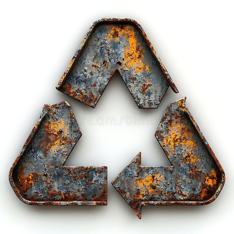 Rusty Metal Recycling Symbol Stock Illustration - Illustration of ...
