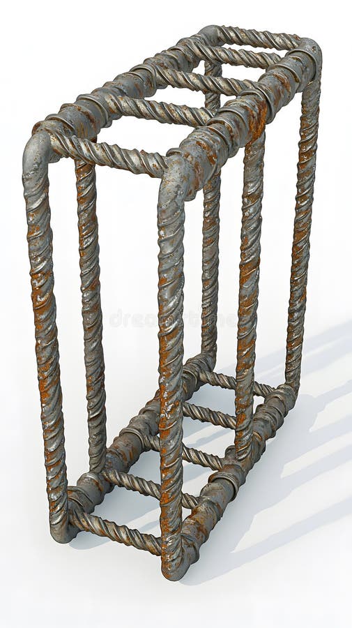 Rusty Metal Reinforcement Cage Structure Stock Illustration ...