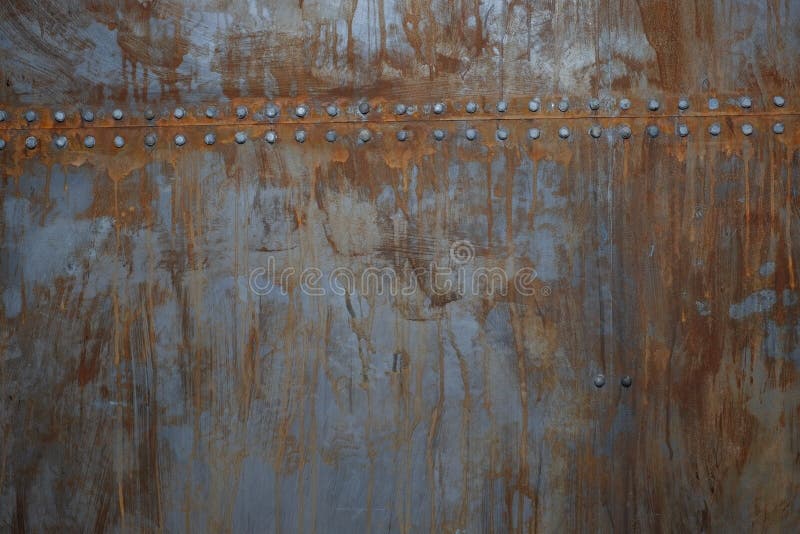 Rusty metal with rivets stock image. Image of armor, brown - 81754347
