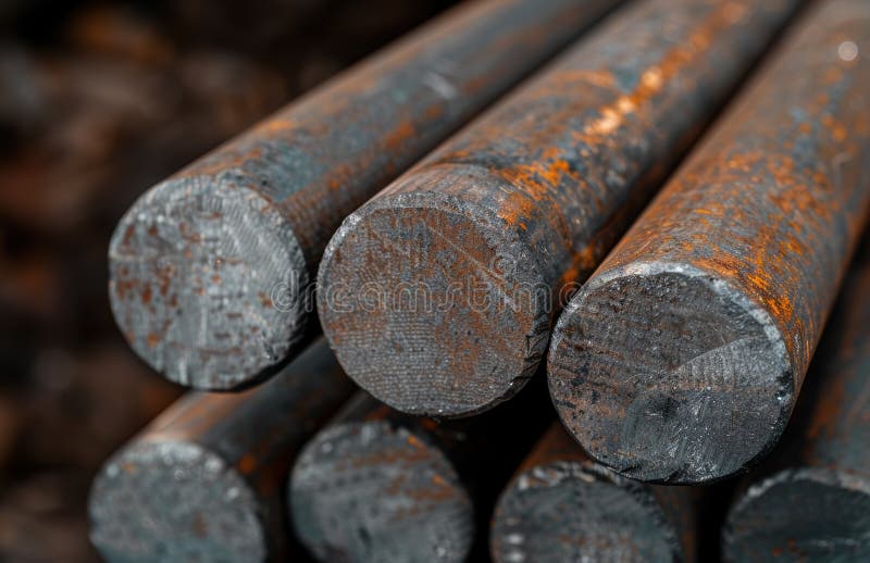 Rusty Metal Rods in Close-up Stock Illustration - Illustration of ...
