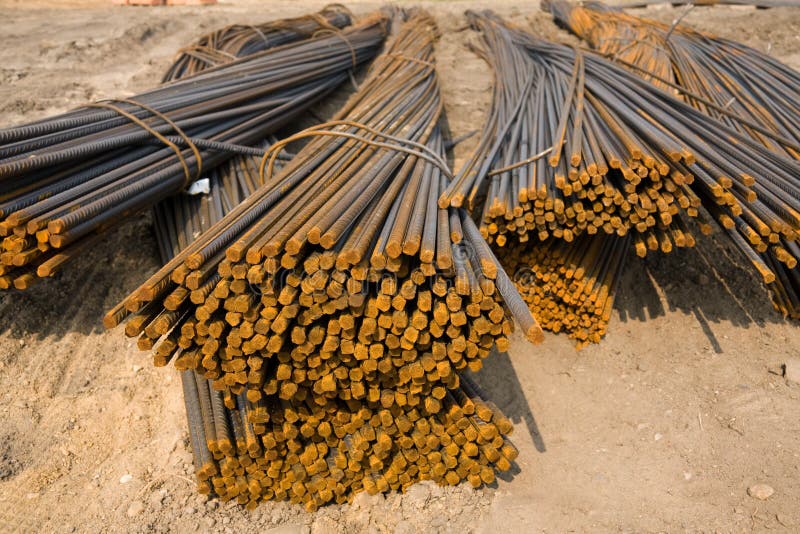 Rusty metal rods on ground stock photo. Image of corroding - 9164804