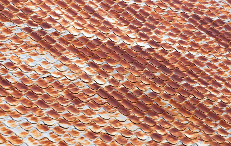 Rusty Metal Roofing Roof As Background Stock Image - Image of color ...
