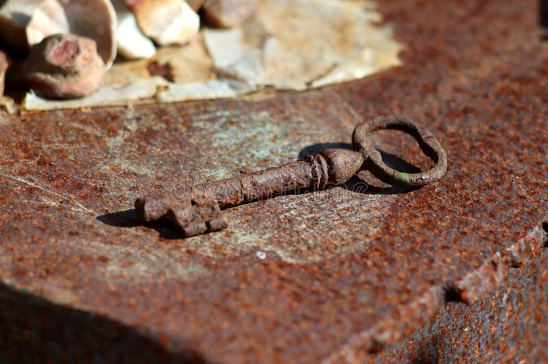 Rusty metal rustic old key stock photo. Image of rust - 290026176