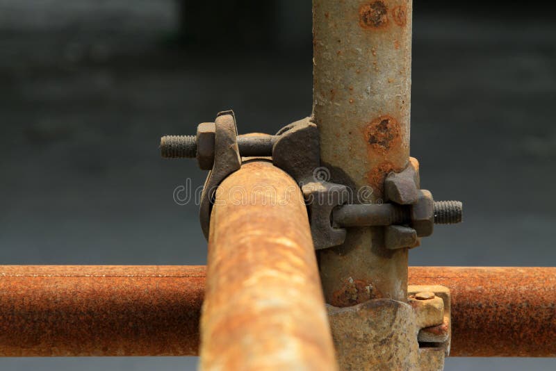 Rusty Metal Scaffolding Elements Stock Photo - Image of fasteners ...