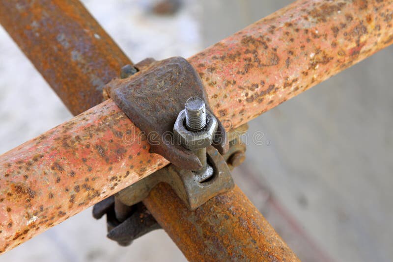 Rusty Metal Scaffolding Elements Stock Photo - Image of fasteners ...