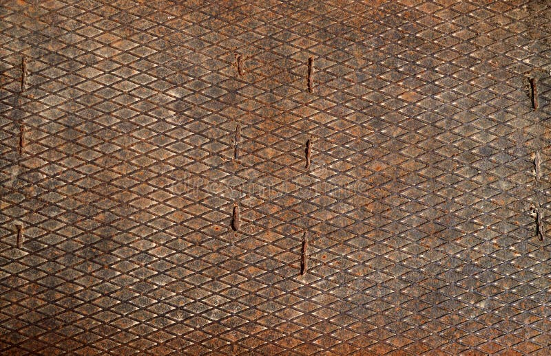 Rusty Metal Sheet with a Grid As the Background Stock Image - Image of ...