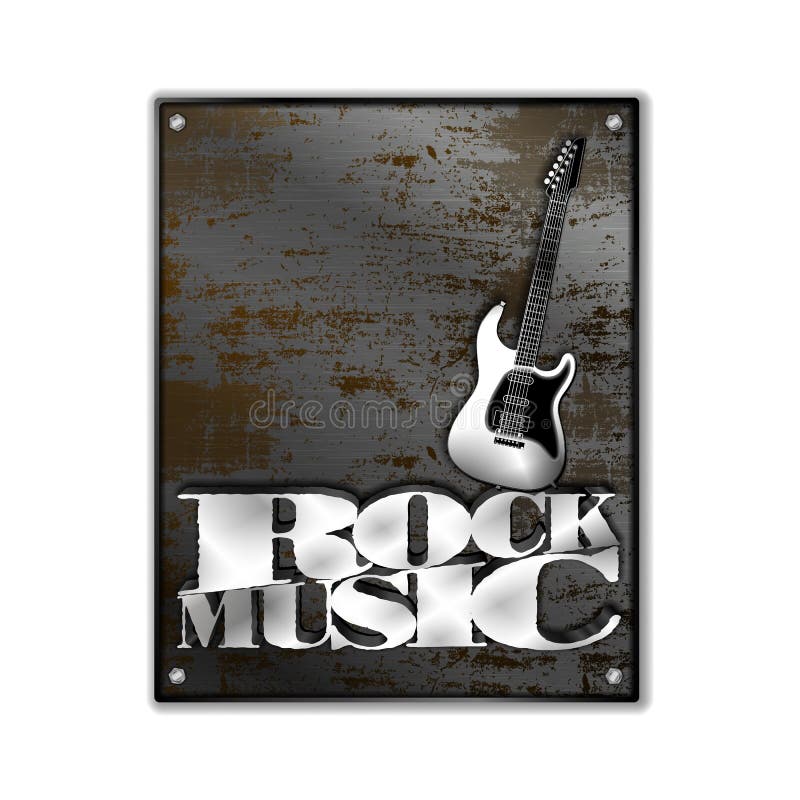 Rusty Metal Sheet Iron Rock Music Stock Vector - Illustration of ...
