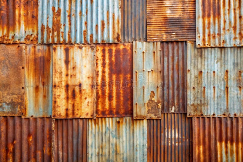 Rusty Metal Sheet Texture Collage for 3D Mapping Stock Illustration ...