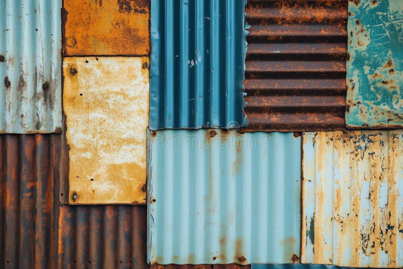 Rusty Metal Sheets, Colorful Textures, Weathered Surfaces, Industrial ...