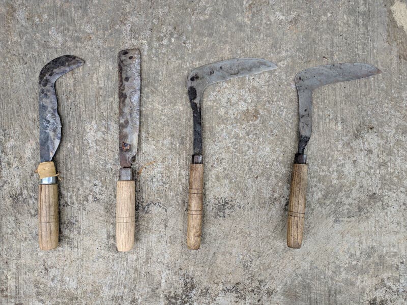 Rusty Metal Sickle on Concrete Texture Stock Photo - Image of ...