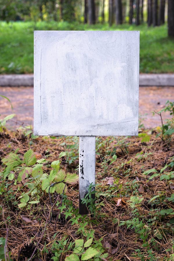 Rusty Metal Sign Board in Forest Stock Image - Image of info, plate ...