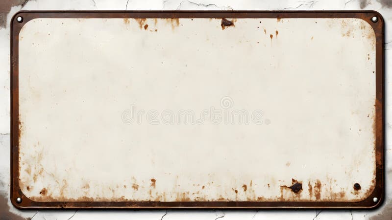 Rusty Metal Sign on Grunge White Wall Background Showing Copy Space ...