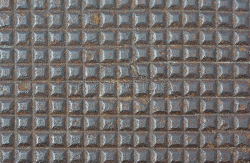 Rusty Metal Square Pattern Texture Brown Background Stock Image - Image ...