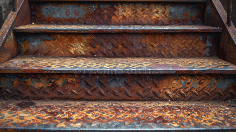 Rusty Metal Staircase Texture Stock Image - Image of background, urban ...