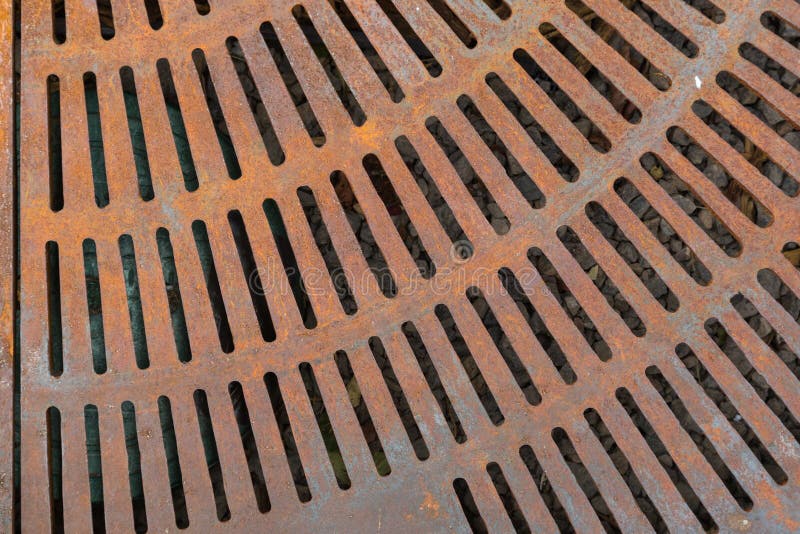 Antique Rusty Metal Street Grate Stock Photo - Image of closeup, plate ...