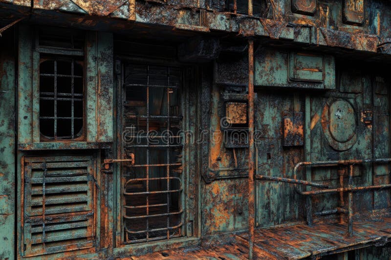 Rusty Metal Structure with Weathered Industrial Details and Corroded ...