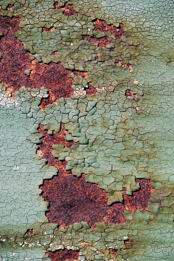 Rusty Metal Surface with Cracked Green Paint, Abstract Rusty Metal ...