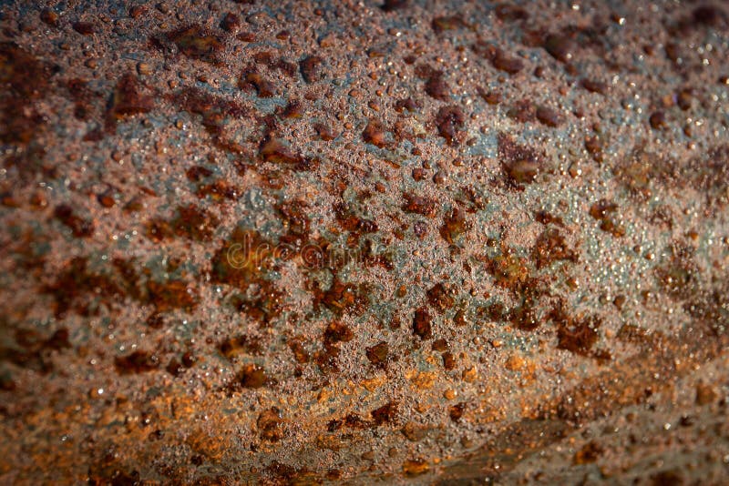 Rusty Metal Surface with Many Water Drops Stock Image - Image of water ...