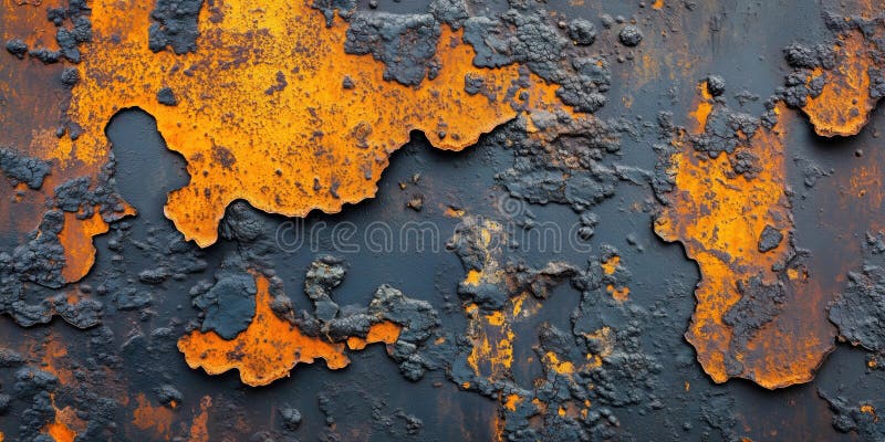 Rusty Metal Surface with Orange and Black Peeling Paint Texture for ...